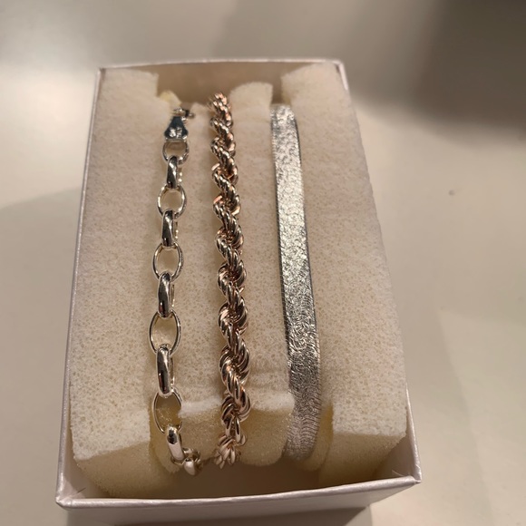 Kohl's | Jewelry | Boxed Set Of 3 Sterling Silver Bracelets | Poshmark